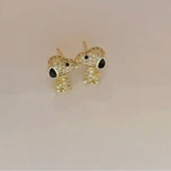 Jewelry | Snoopy Gold And Black Dog Stud Earrings Snoopy | Poshmark